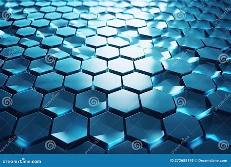 Abstract 3d Futuristic Surface Concept With Hexagons Stock