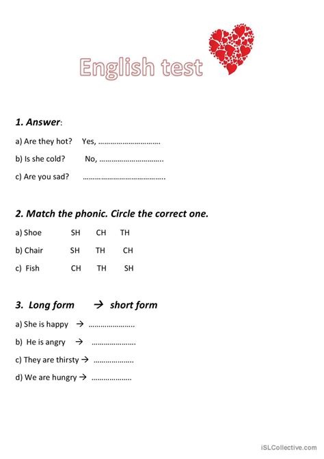 English Test Unit 2grade 2 English Esl Worksheets Pdf And Doc