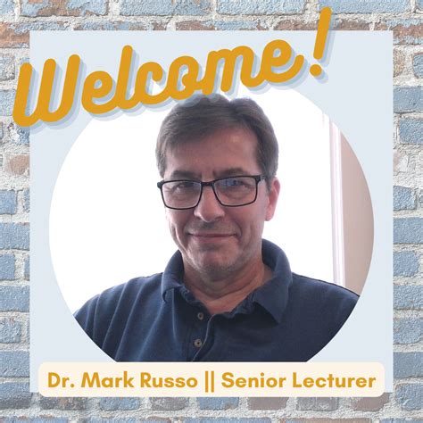 The Cs Department Welcomes Dr Mark Russo Senior Lecturer Department