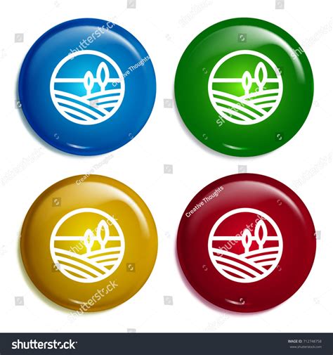 Fields Multi Color Gradient Glossy Badge Stock Vector Royalty Free 712748758 Shutterstock