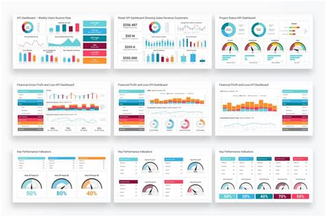 Kpi Dashboard Powerpoint Template Diagrams Templatemonster Kpi Dashboard Powerpoint