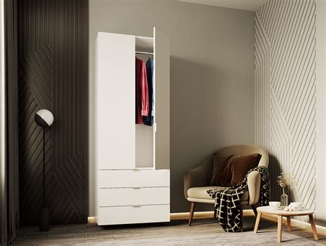 Розпашна Шафа для одягу Doros Гелар Білий 2 ДСП 77 5х49 5х203 4 80737021 продаж ціна у Києві