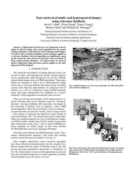 Pdf Fast Retrieval Of Multi And Hyperspectral Images Using Relevance Feedback