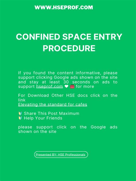 Confined Space Entry Procedures Pdf Personal Protective Equipment Labor Relations