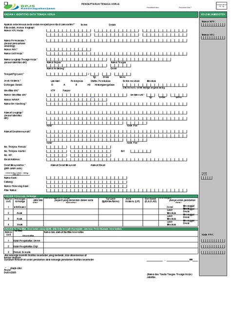 Formulir Pendaftaran Bpjs Ketenagakerjaan Pdf