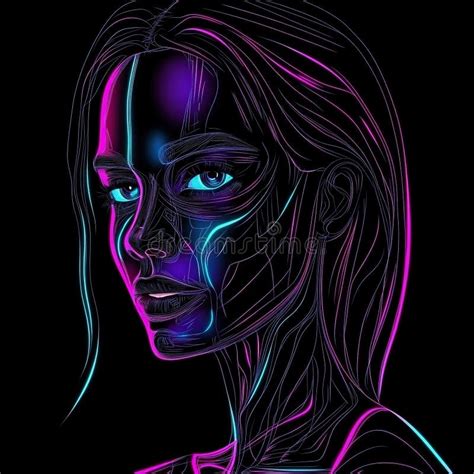 Female Android Robot Eye Close Up Digital Iris Of Cyber Woman Bionic
