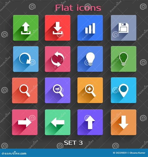 Flat Application Icons Set Stock Vector Illustration Of Business 34239859