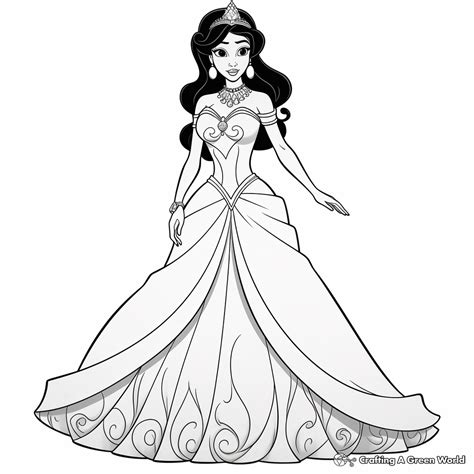 Disney Princess Jasmine Coloring Pages Princess Coloring Drawing Game
