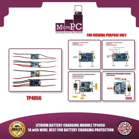 Micro Pc Lithium Battery Charging Module Tp4056 1a With Wire Best For Battery Charging