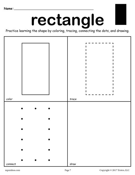 Rectangle Worksheet Color Trace Connect And Draw Supplyme