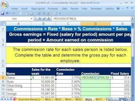 How To Calculate Incentive Rates By Formula In MS Excel Microsoft Office