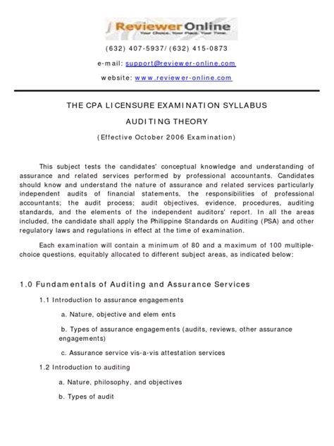 Auditing Theory Pdf Financial Audit Audit