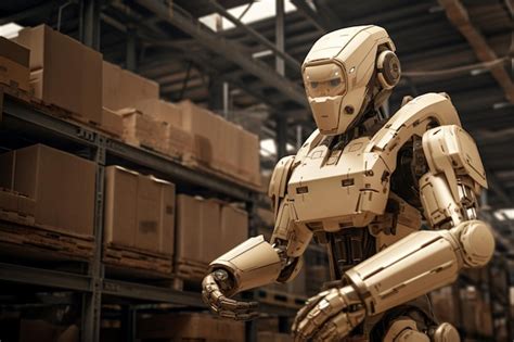 Premium Photo Robot In Warehouse 3d Rendering Robot In Warehouse