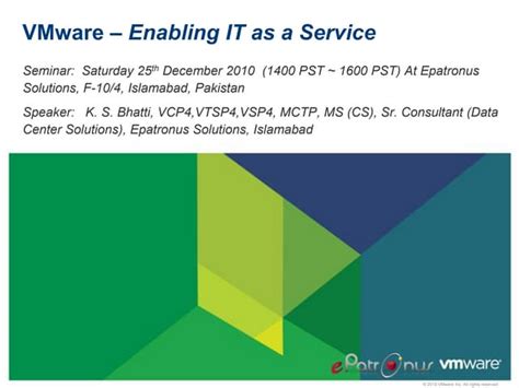 Presentation V Mware Enabling It As A Service Ppt