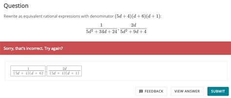 solved rewrite as equivalent rational expressions