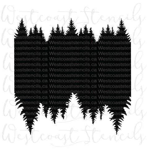 Tree Line Stencil Cookie Stencil Etsy