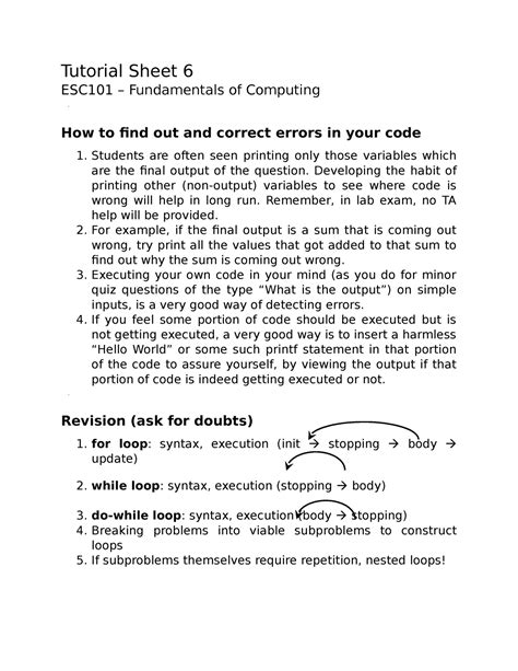 week6 tutorial sheet shared by professor tutorial sheet 6 esc101 fundamentals of computing