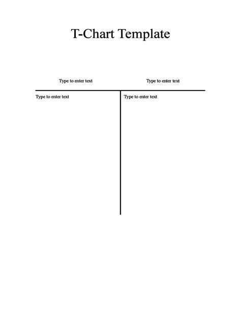 Blank T Chart Template Free Download
