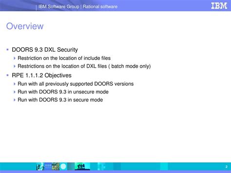 PPT IBM Rational Publishing Engine Support For DOORS DXL Security PowerPoint Presentation ID