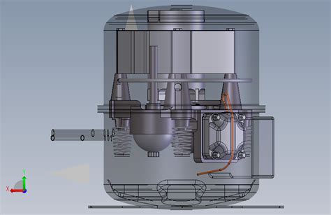 冰箱压缩机 SOLIDWORKS 2016 模型图纸下载 懒石网