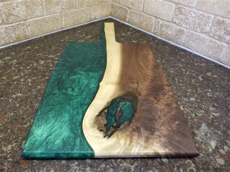Green Epoxy With Black Walnut With Handle Epoxy Concepts