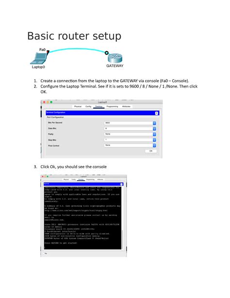 Basic Router Set Up Activity Basic Router Setup Create A Connection From The Laptop To The