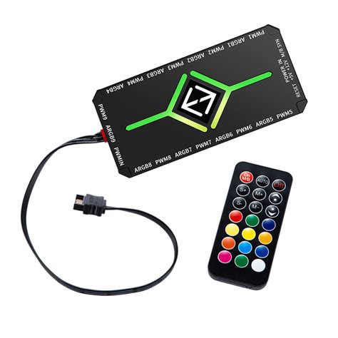 4pin Pwm 9 Ports Rgb Fan Controller 5v 3pin Argb Cooling Fan Hub Splitter Sata Powered Smart