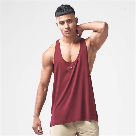Us Essential Gym Stringer Burgundy Gym Stringers Men Squatwolf