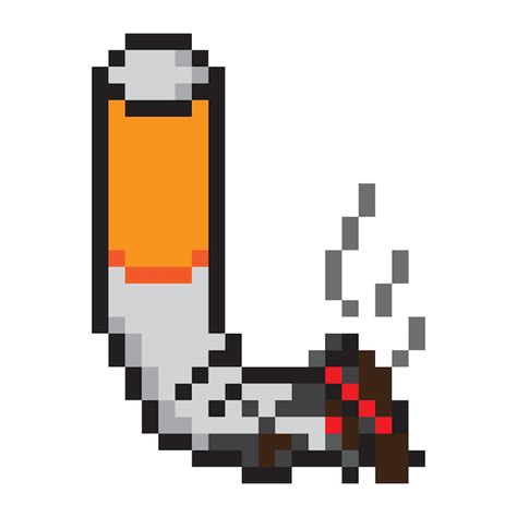 Premium Vector Cigarette Butt With Pixel Art Style