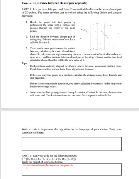 Solved Exercise 1 Distance Between Closest Pair Of Points