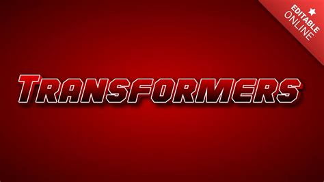 Transformers Maroon Text Effect Generator
