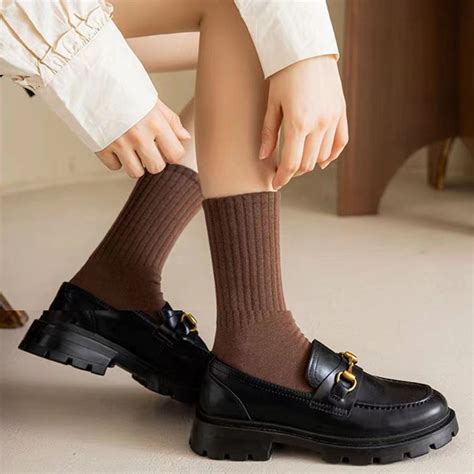 Tất nam nữ cổ cao họa tiết basic vớ nữ cổ cao nhiều màu đơn giản