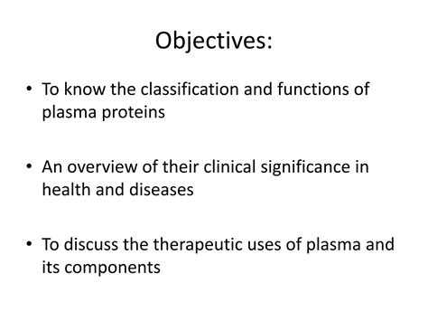 Plasma Proteins Classification And Functions Pptx