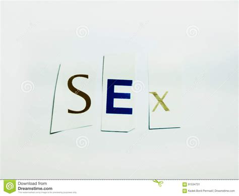 Sexo El Recorte Redacta El Collage De Las Letras Mezcladas De La Revista Con El Fondo Blanco