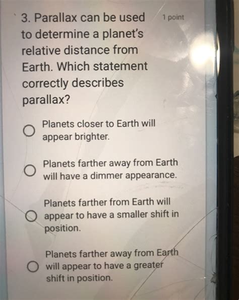Solved 3 Parallax Can Be Used 1 Point To Determine A