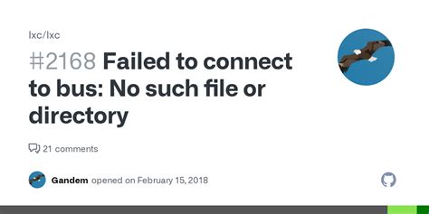 Failed To Connect To Bus No Such File Or Directory · Issue 2168 · Lxclxc · Github