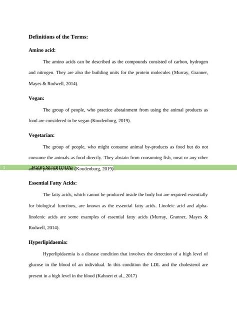 Food Nutrition Assignment 1