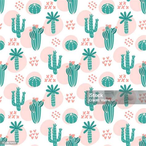 선인장의 다른 유형과 열대 바다 패턴 의류 보육 장식 섬유 포장 포장지 등을 위한 Dreative 프린트 스칸디나비아 스타일로 인쇄합니다 0명에 대한 스톡 벡터 아트 및