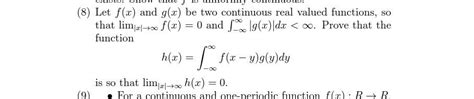 Solved 8 Let F X And G X Be Two Continuous Real Valued