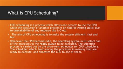 Cpu Scheduling In Os Presentation Pptx Operating Systems Computer