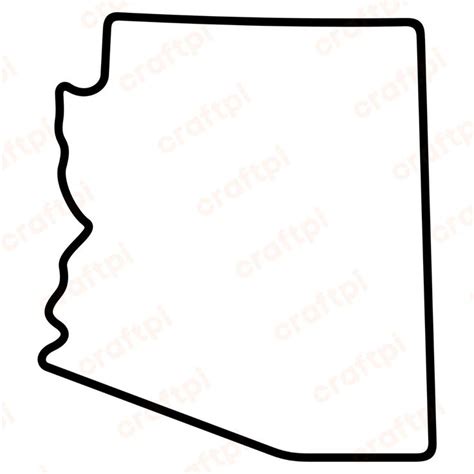 Arizona State Map Outline Svg Png  Pdf Files Craftpi