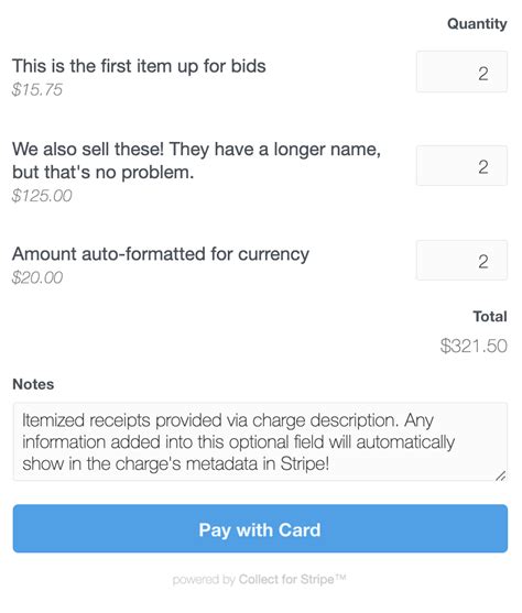 Collect For Stripe Instant Payment Forms Zero Code