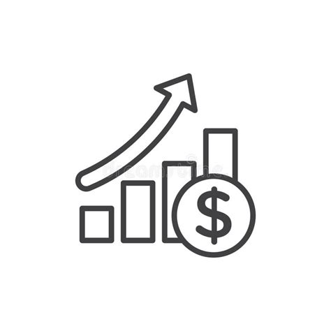 Chat Arrow Grow Icon Set Increas Business Profit Vector Symbol High