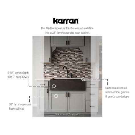 Karran QA 750 Quartz Under Mount Double Bowl Apron Kitchen Sink Bisque 34 X 21 1 4 X 9