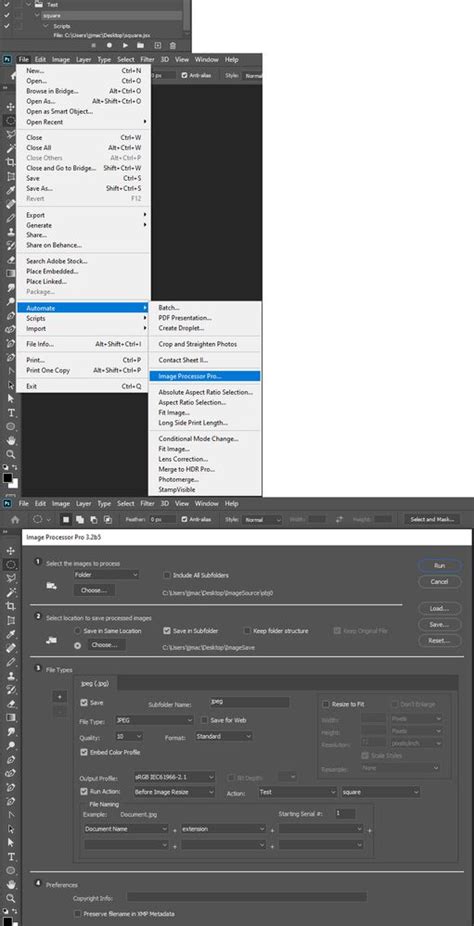 Solved Using A Script In An Action Without Seeing A Dialo Adobe Support Community 11156322