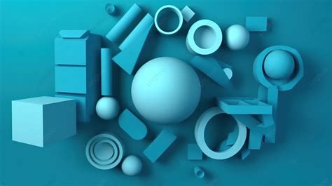 파란색 타일 배경에 3d 기하학적 모양 파란색 배경에 추상적인 기하학적 모양의 3d 렌더링 최소한의 개념 위에서 보기 배경