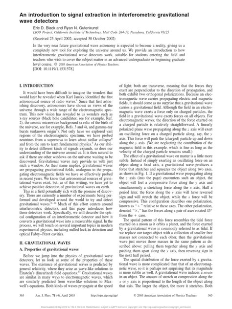 Black An Introduction To Signal Extraction In Interferometric Gravitational Wave Detectors 2 15