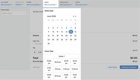 Selector For Catering Order Time Variable Returning Default Value