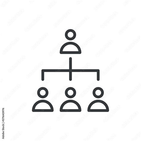 Hierarchy Structure Iconthin Line Hierarchy Structure Icon From