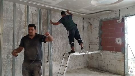 أسهل طريقة لتركيب جدار جبس بورد بالاوميغا Youtube